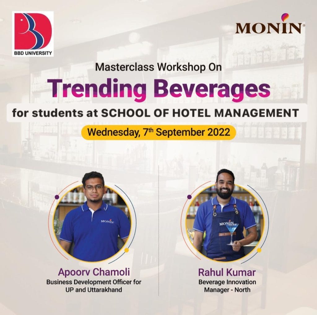 Masterclass Workshop on Trending Beverages for Students at School of Hotel Management | BBDU
