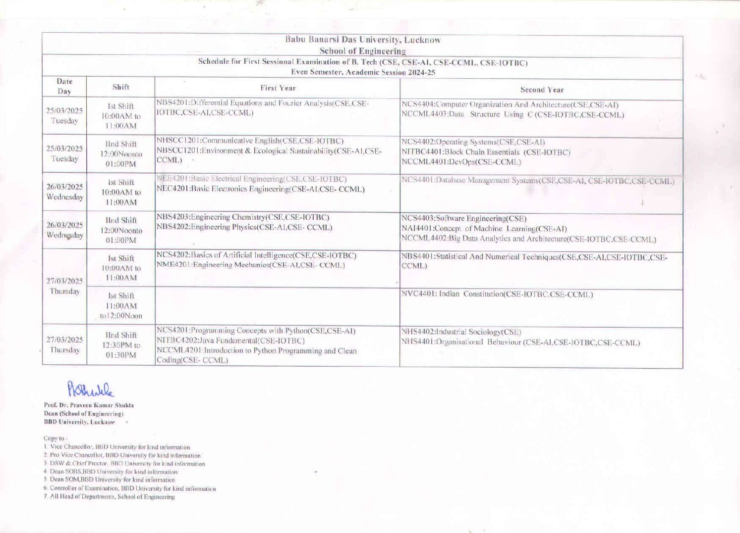 b.tech_first_year-_to_final_year_1st_sessional_exam_schedule_even_sem._2024-25 | BBDU